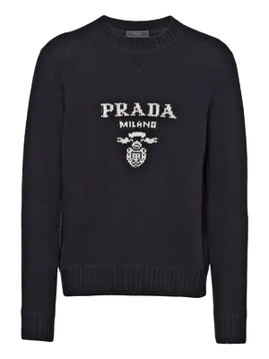 Prada Wool And Cashmere Crew-neck Sweater - Black