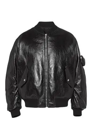 Prada Nappa Leather Bomber Jacket - Black
