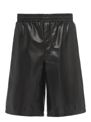 Prada Nappa Leather Bermudas - Black