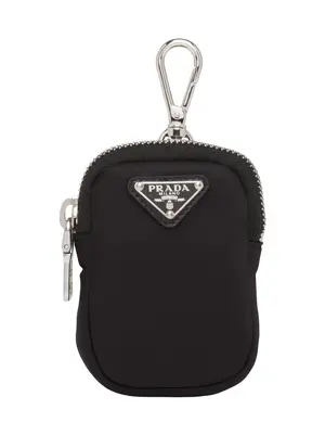 Prada Re-nylon Mini Pouch With Keychain - Black