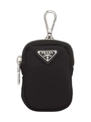 Prada Re-nylon Mini Pouch With Keychain - Black
