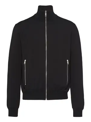 Prada Reversible Wool And Re-nylon Jacket - Black