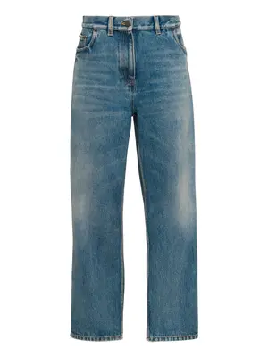 Prada Five-pocket Bleached Denim Jeans - Sky Blue