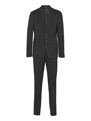 Prada Single Breasted Wool And Mohair Suit - Black