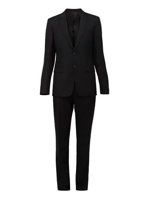 Prada Single Breasted Wool And Mohair Suit - Black
