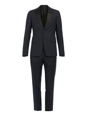Prada Singled-breasted Two-button Wool Mohair Tuxedo - Blue/black