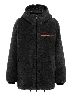 Prada Recycled Fleece Hooded Jacket - Black