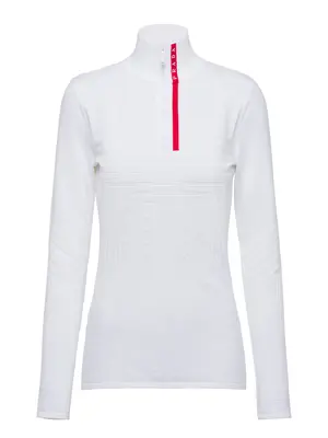 Prada Tech Rec Re-nylon Piqué Sports Top - White