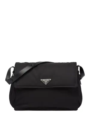 Prada Large Padded Re-nylon Shoulder Bag - Black