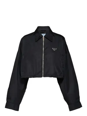 Prada Re-nylon Cropped Blouson Jacket - Black