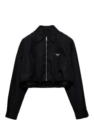 Prada Re-nylon Cropped Blouson Jacket - Black
