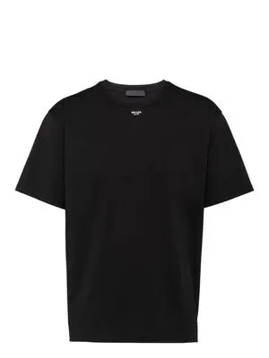 Prada Stretch Cotton T-shirt With Logo - Black