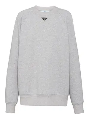 Prada Long-sleeved Cotton Sweatshirt - Grey