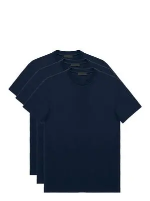 Prada Three Pack Cotton Jersey T-shirts - Blue