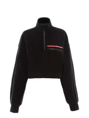 PRADA Prada Cropped Recycled Technical Fleece Sweatshirt