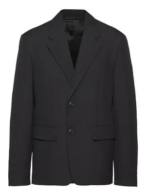 Prada Single-breasted Wool Blend Jacket - Black