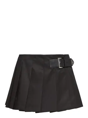 Prada Pleated Re-nylon Miniskirt - Black
