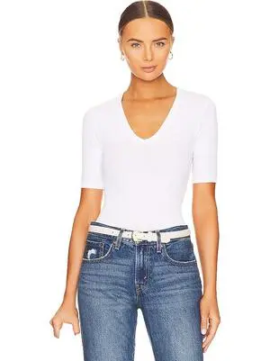 Enza Costa Half Sleeve Top - White
