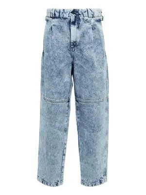 THE MANNEI Shobak Bleached Straight Jeans - Blue