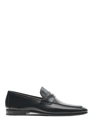 Magnanni Sasso Leather Penny Loafers - Black