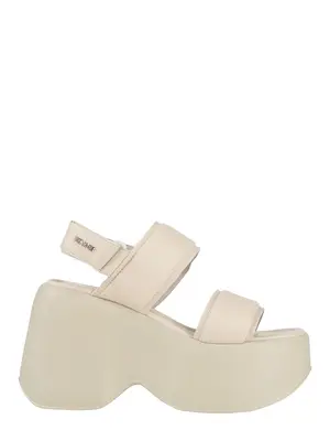 VIC MATIE VIC MATIĒ Leather Wedge Sandals Ivory