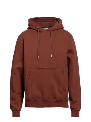 Sandro Cotton Blend Fleece Hoodie Brown