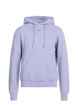 Sandro Cotton Blend Fleece Hoodie Light Purple