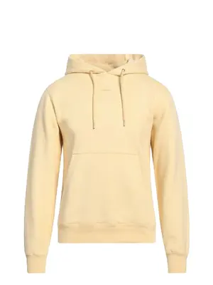 Sandro Cotton Blend Fleece Hoodie Yellow