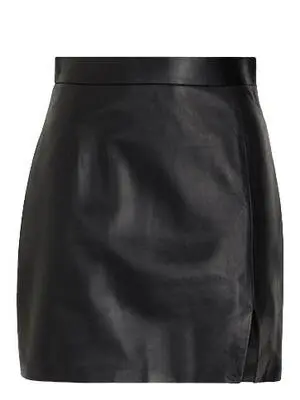 8 BY YOOX Leather Mini Skirt With Slit