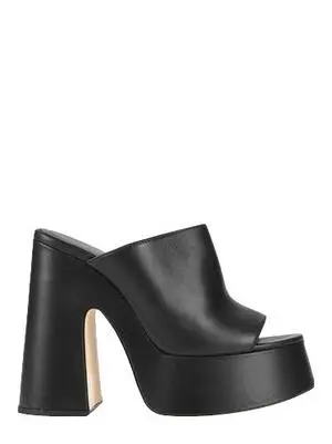 VIC MATIE Leather Slide Sandals - Black