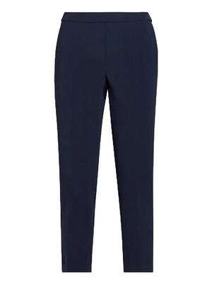 Theory Triacetate And Polyester Tapered Cropped Pants - Navy