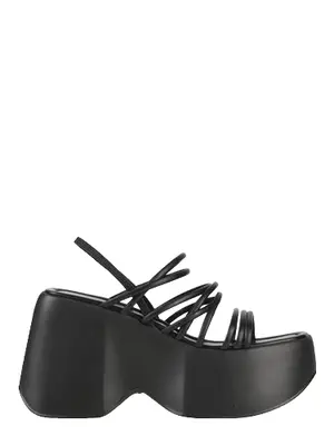 VIC MATIE Leather Sandals - Black