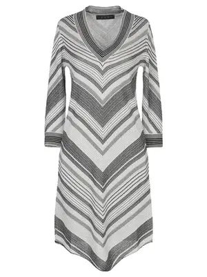 KAOS Lightweight Knitted Mini Dress Light Grey