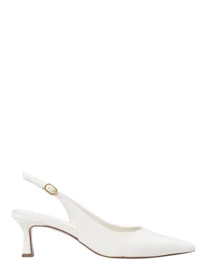 BIANCA DI BIANCA DI Soft Leather Slingback Pumps Off White