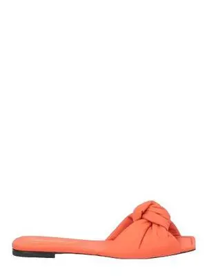 Santoni SANTONI Soft Leather Slide Sandals Orange
