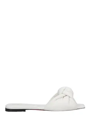 Santoni SANTONI Soft Leather Slide Sandals White