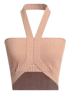 ANDREĀDAMO ANDREĀDAMO Knit Crop Top Beige