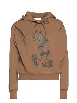 BRAND UNIQUE Cotton Fleece Sweatshirt - Beige
