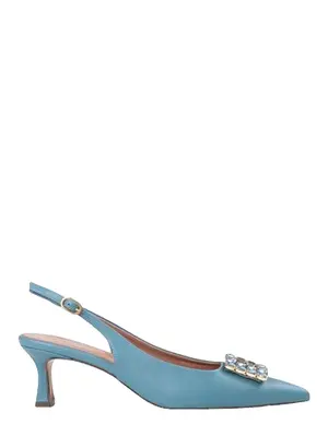 BIANCA DI BIANCA DI Blush Leather Slingback Pumps Blue