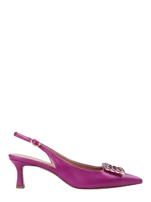 BIANCA DI BIANCA DI Blush Leather Slingback Pumps Mauve
