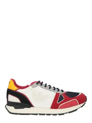 Emporio Armani EMPORIO ARMANI Leather And Textile Sneakers Red