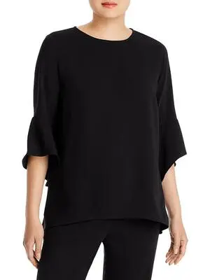 Caroline Rose Julia Flare Sleeve Tunic Top - Black