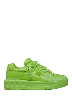 Valentino Garavani ONE STUD XL Nappa Leather Low-Top Sneaker Green