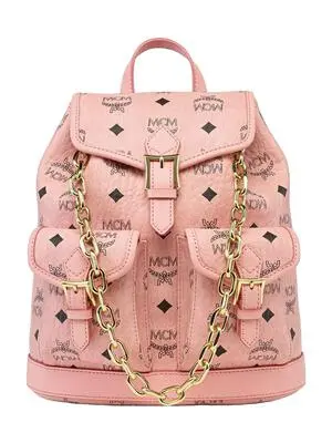 Mcm Visetos Drawstring Backpack - Soft Pink