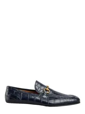 Gucci S Jordaan Crocodile Loafer - Blue