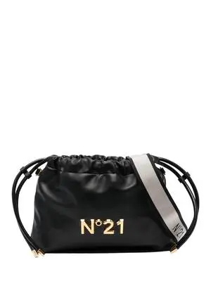 N°21 Eva Logo-plaque Drawstring Clutch - Black