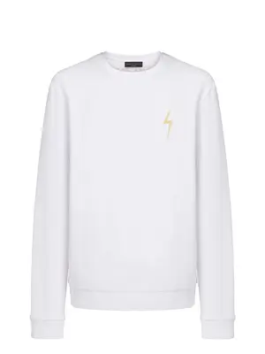 GIUSEPPE ZANOTTI Hostap Logo Cotton Sweatshirt - White