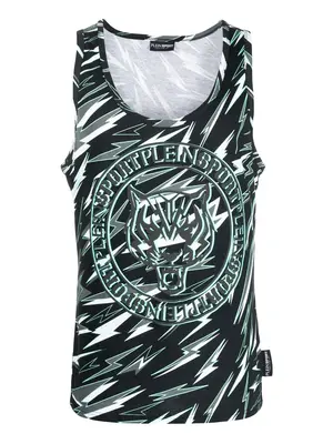 PLEIN SPORT Logo-print Tank Top - Black