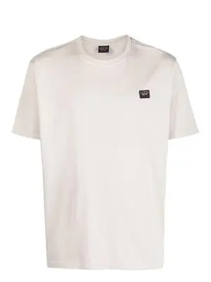 Paul & Shark Logo-patch Cotton T-shirt - Neutrals