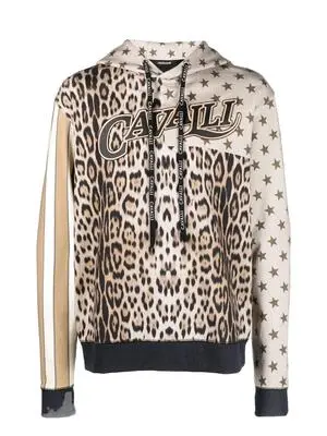 Roberto Cavalli Animal-print Hoodie - Neutrals